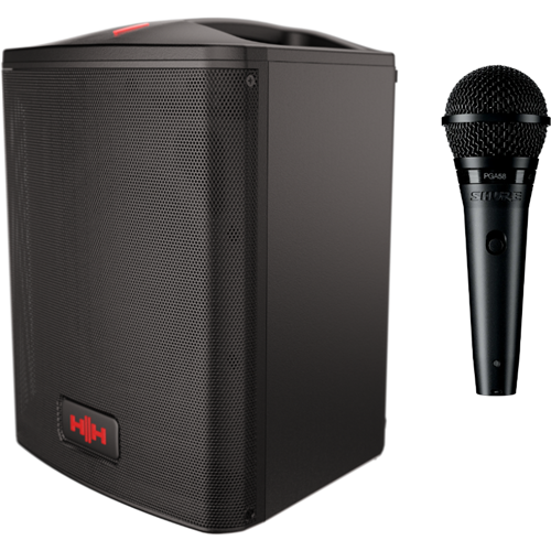 HH Tensor Mini Portable Battery PA System + Shure PGA58 Microphone